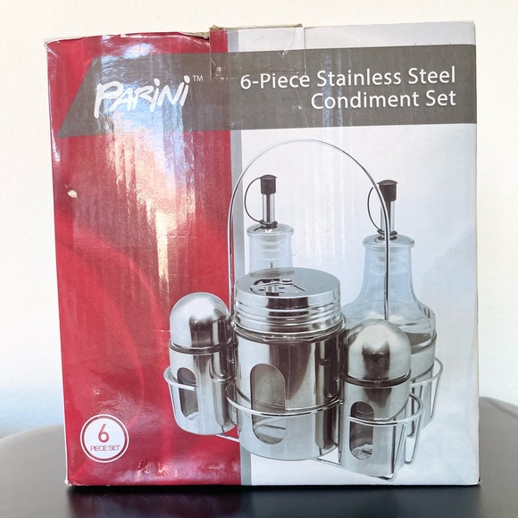 Parini | Kitchen | Parini 6 Piece Stainless Steel Condiment Set Salt ...